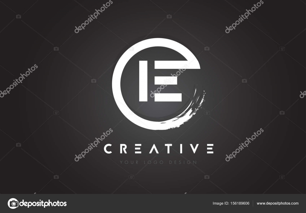 IE Circular Letter Logo with Circle Brush Design and Black Backg Stock ...