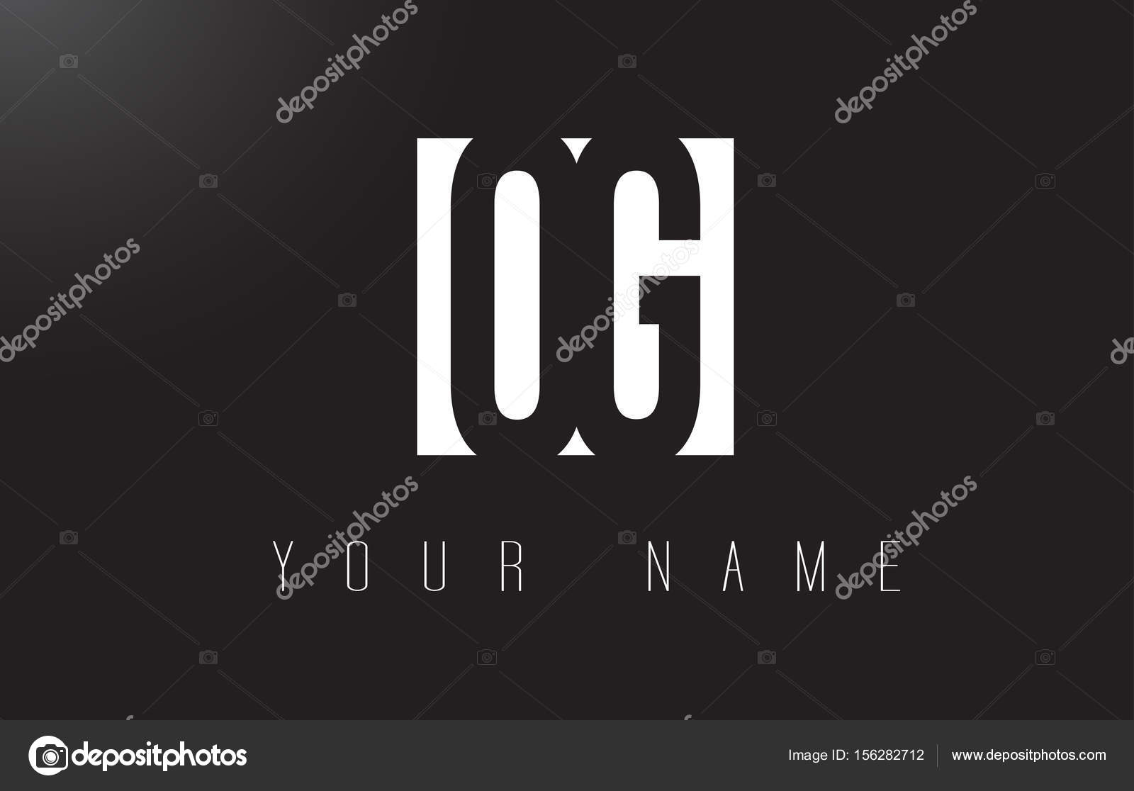 OG Letter Logo With Black and White Negative Space Design. Stock Vector ...