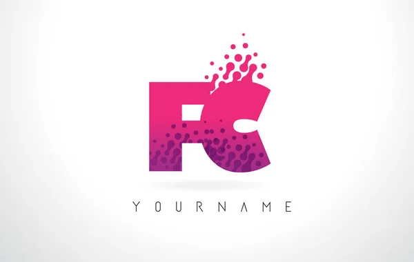 PO P O Letra Logo con Color Morado Rosa y Partículas Dots Des Vector de ...