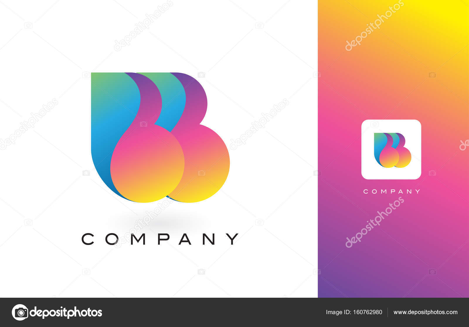 BB Logo Letter With Rainbow Vibrant Beautiful Colors. Colorful T Stock ...