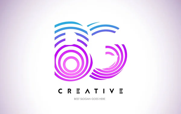 RC Lines Warp Logo Design. Letter Icon Made with Purple Circular Stock ...