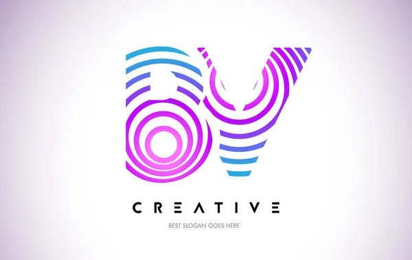 Lines Warp Logo Design Letter Icon Made Black Circular Lines Stock ...