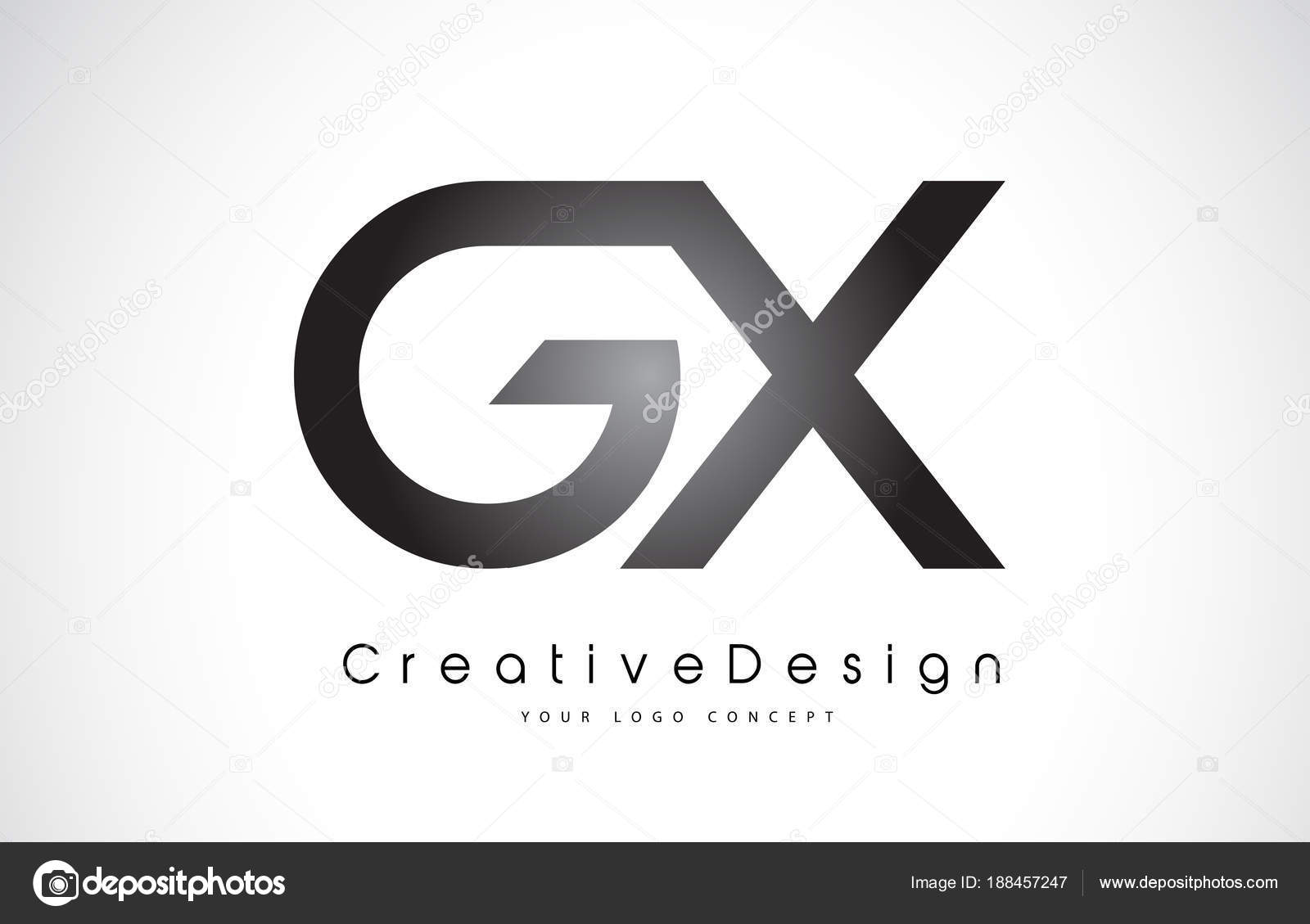GX G X Letter Logo Design. Creative Icon Modern Letters Vector L Stock ...