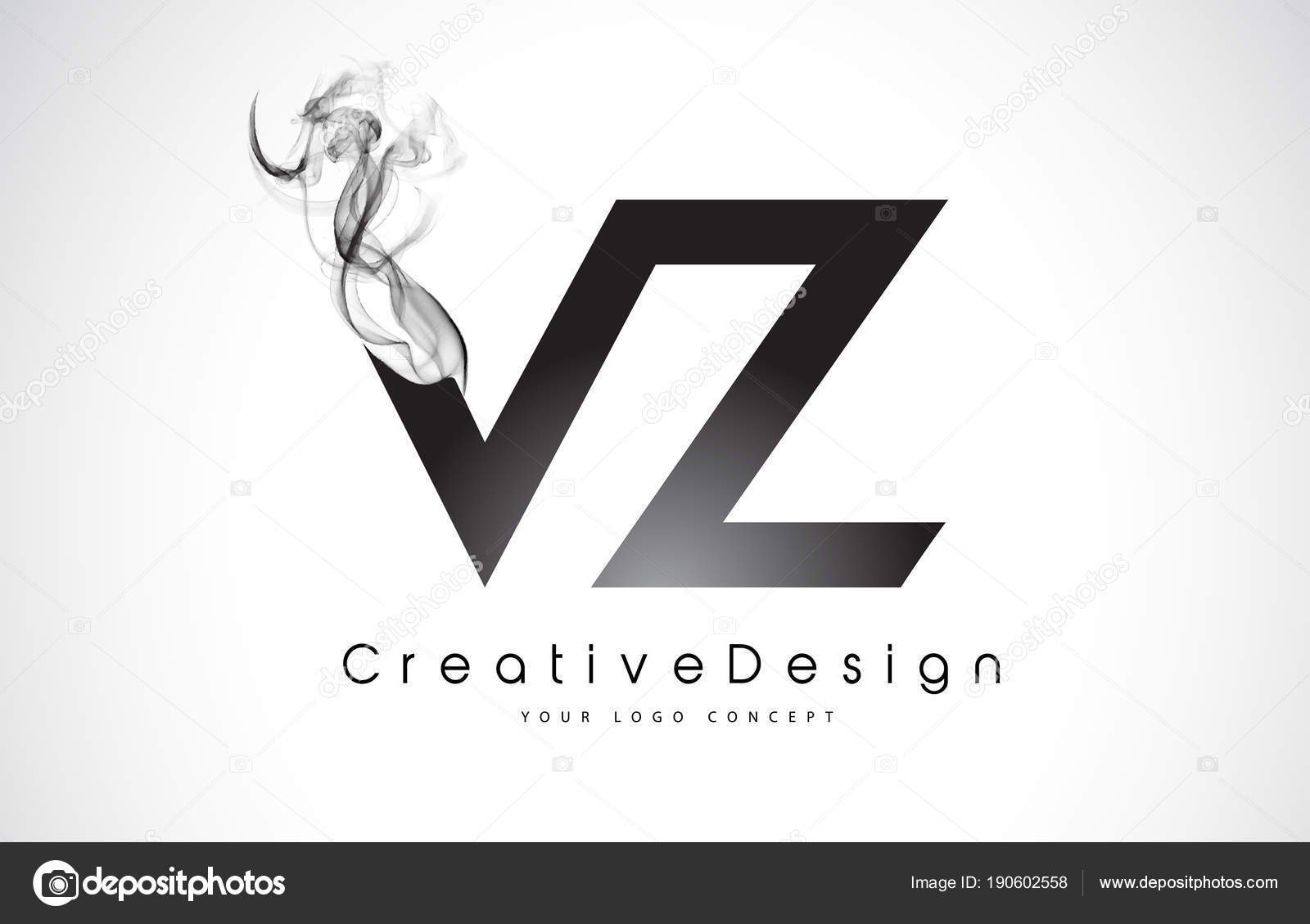 VZ Letter Logo Design with Black Smoke. Stock Vector by ©twindesigner ...