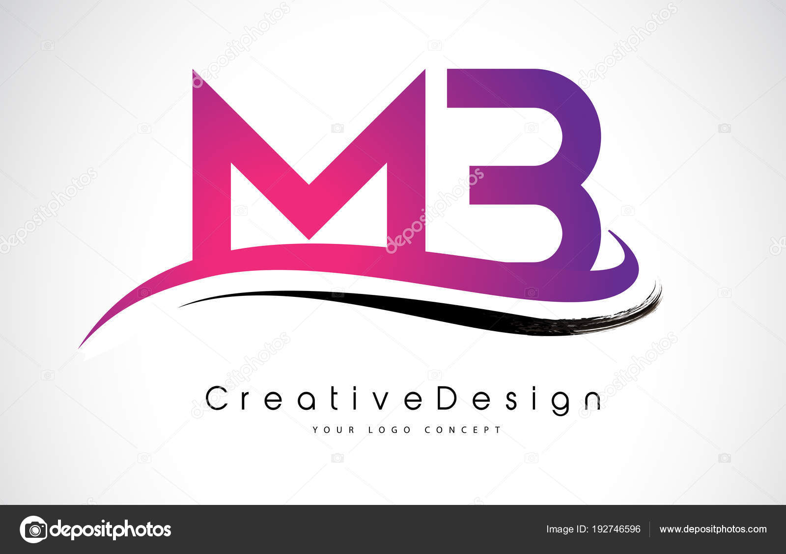 MB M B Letter Logo Design. Creative Icon Modern Letters Vector L Stock ...