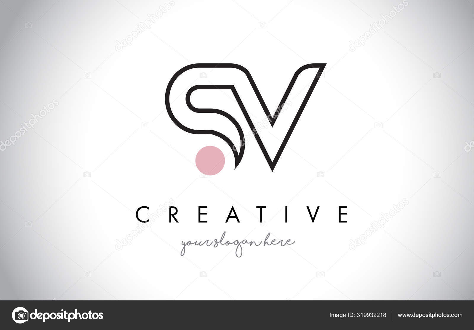 SV Letter Logo Design with Creative Modern Trendy Typography. Stock ...