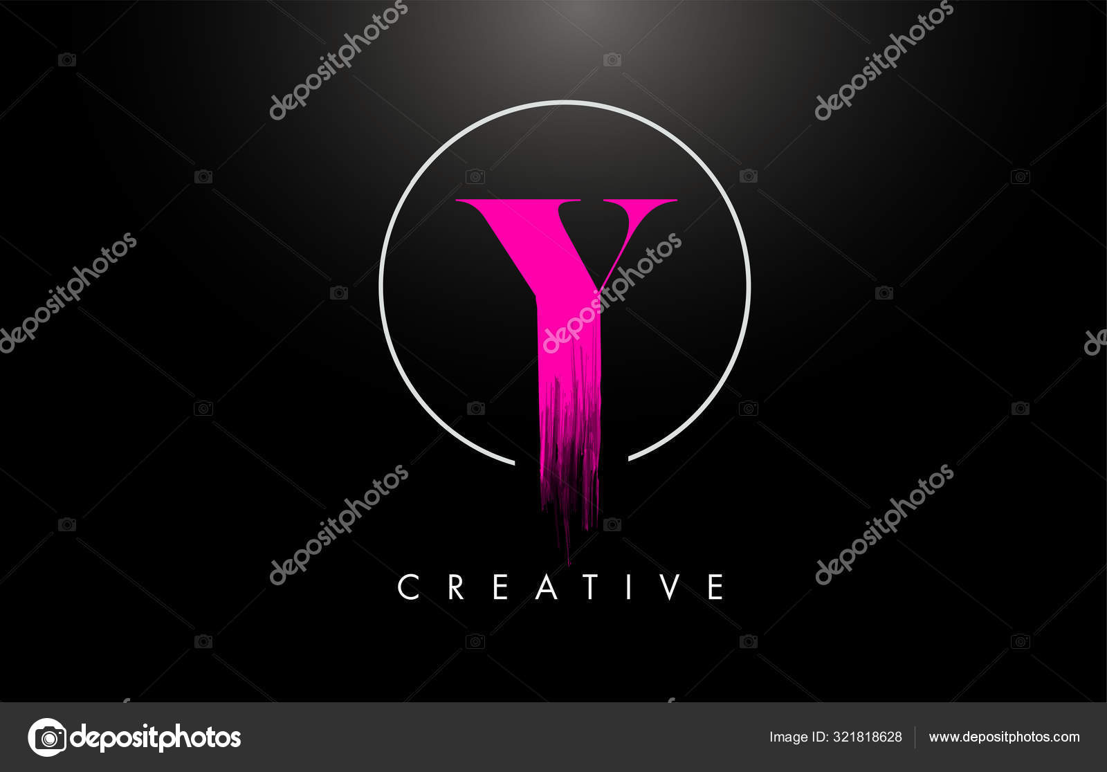 Pink Y Brush Stroke Letter Logo Design. Pink Paint Logo Leters I Stock ...