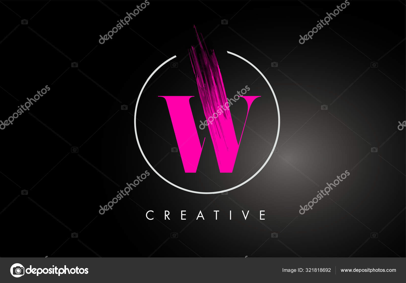 Pink W Brush Stroke Letter Logo Design. Pink Paint Logo Leters I Stock ...