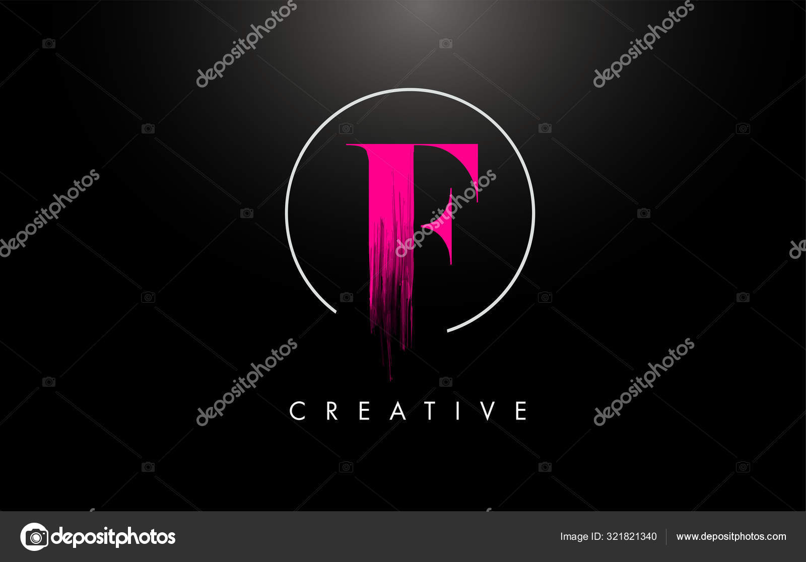 Pink F Brush Stroke Letter Logo Design. Pink Paint Logo Leters I Stock ...