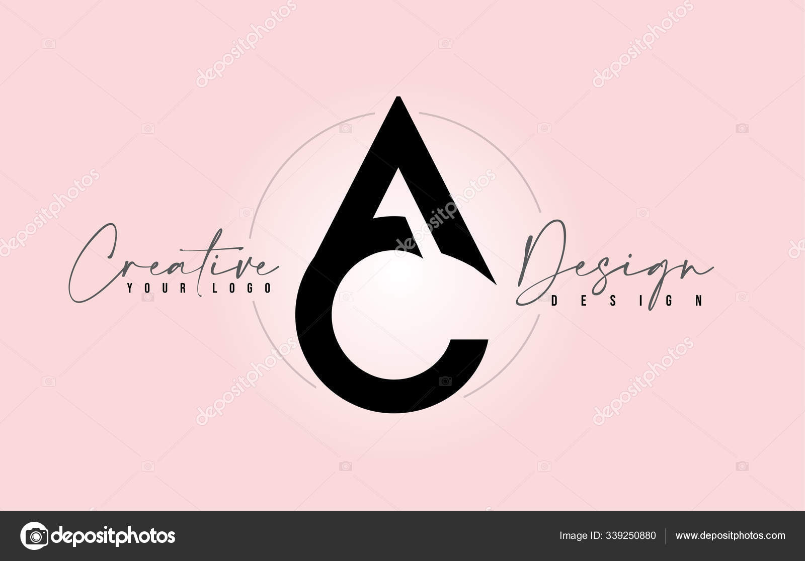 AC Letter Design Icon Logo com letras um em cima do outro Stock Vector ...