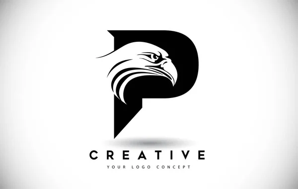 Letter P Eagle Logo Icon with Creative Eagle Head Vector Illustration ...