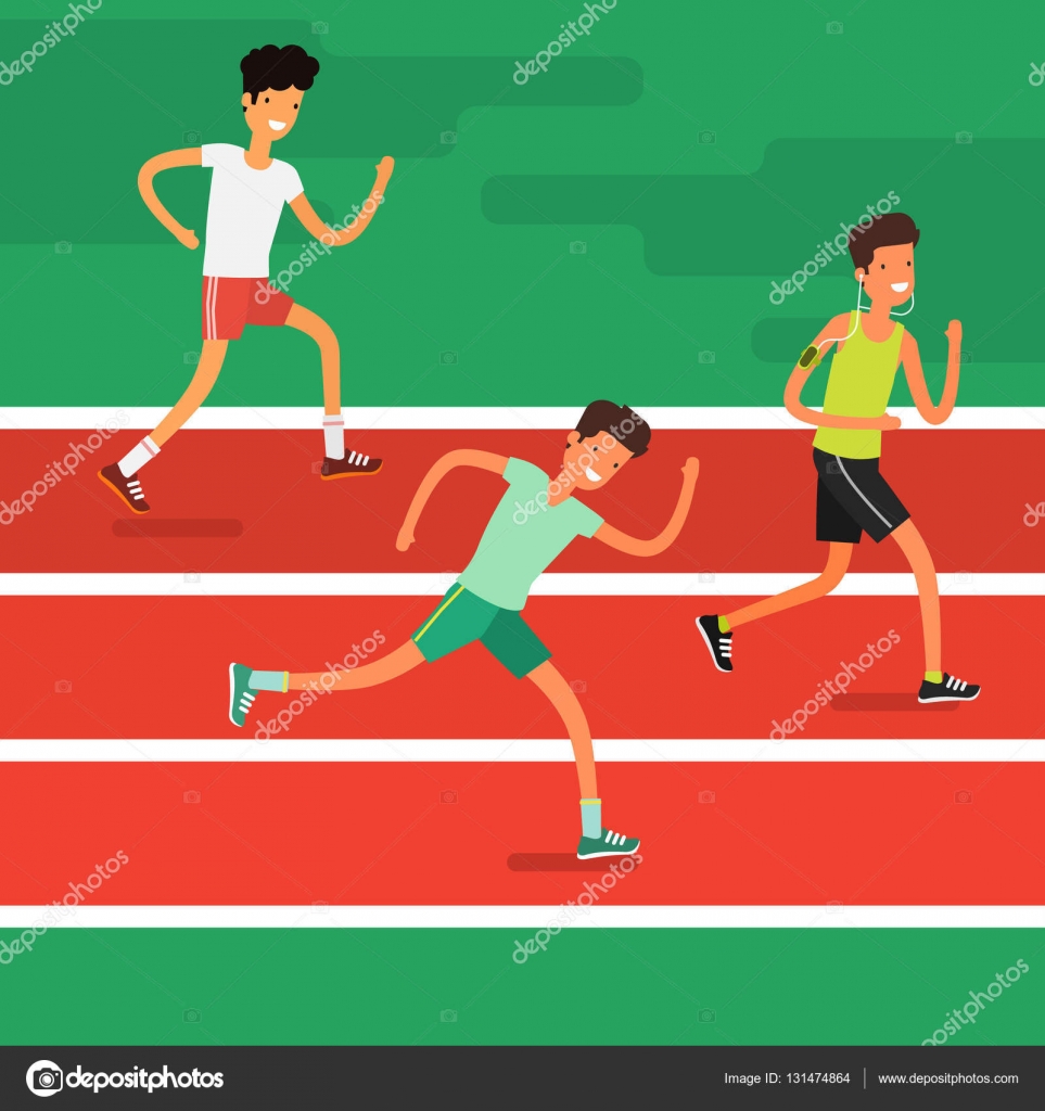 jóvenes de dibujos animados corriendo — Vector de stock © VectorStory ...