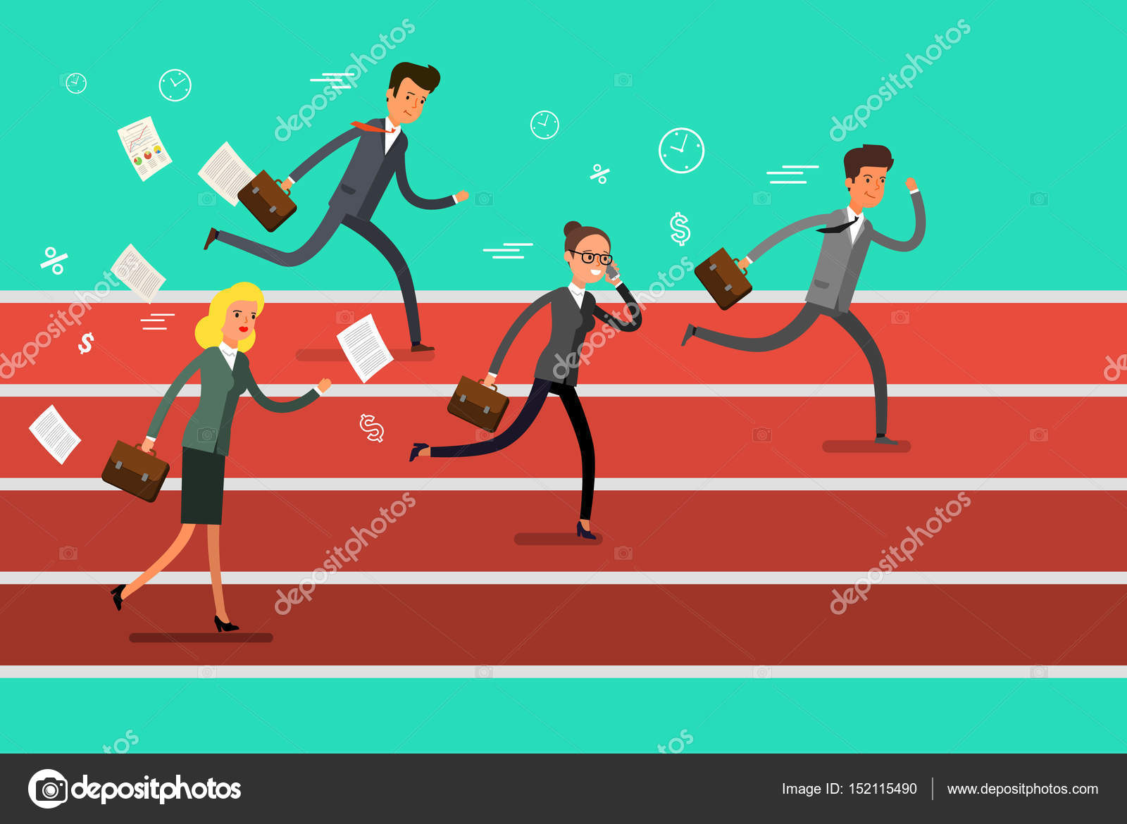 Cartoon business people running Stock Vector Image by ©VectorStory ...