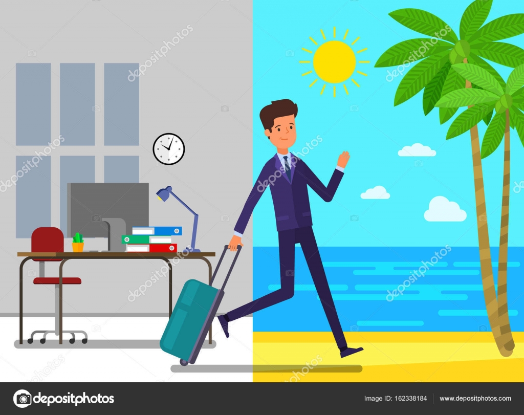 Businessman going on holiday Stock Vector by ©VectorStory 162338184