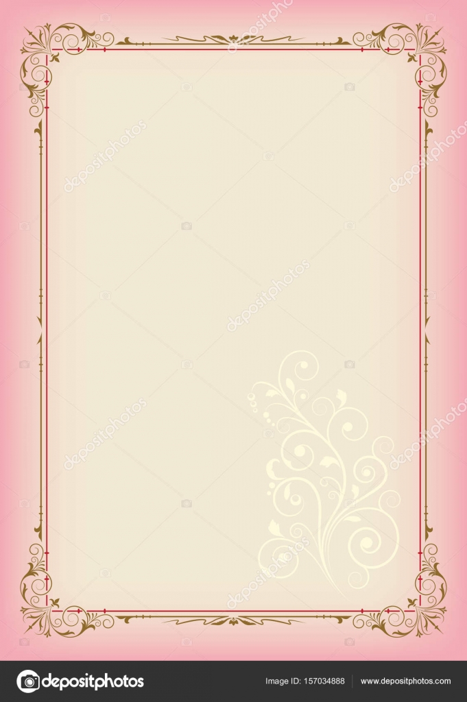 Color rectangular ornate frame and floral element on light background ...