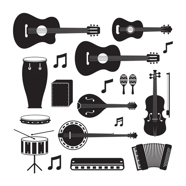 Music Instruments Silhouette Objects Set Stock Vector Image by ... Music Instruments Silhouette Objects Set Stock Vector Image by ...