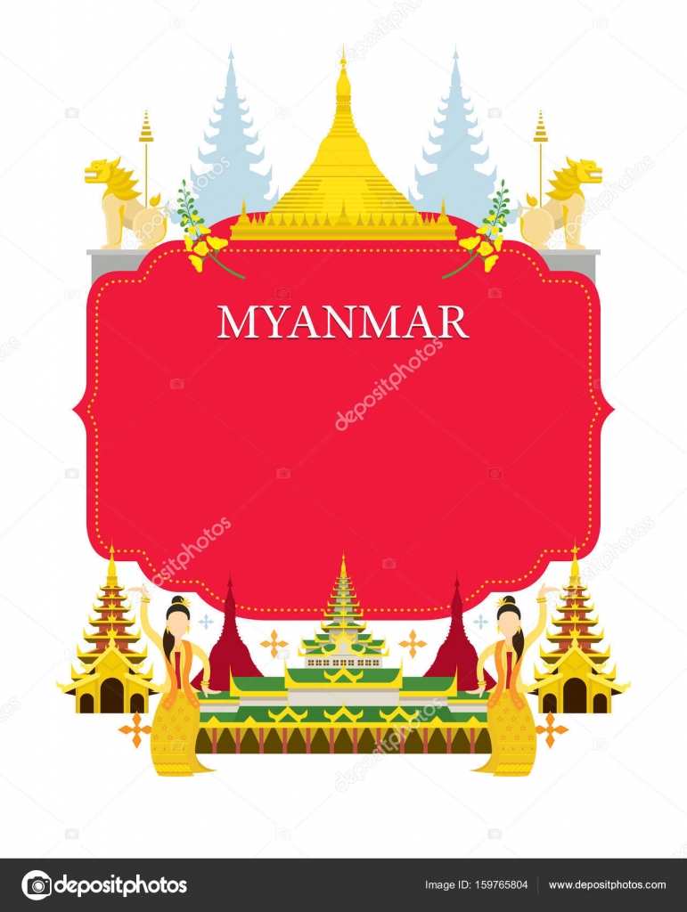 Myanmar Landmarks, Culture, Frame Stock Vector Image by ©muchmania ...
