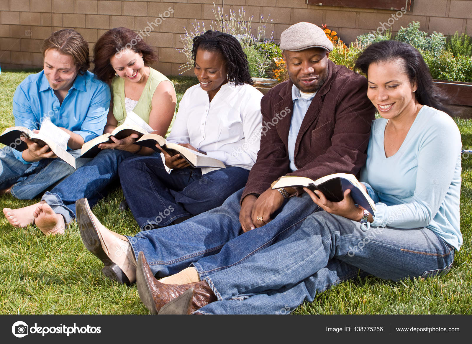 Diverse group of people reading and studying. Stock Photo by ...