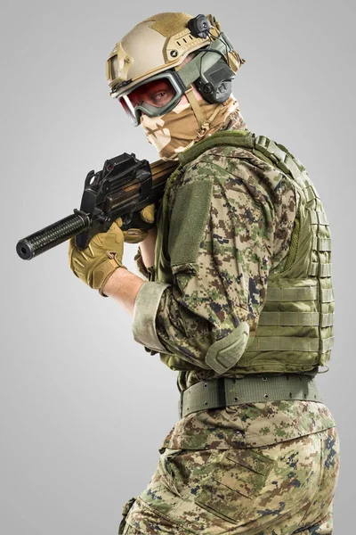 Male Uniform Tactical Units Police Submachine Gun P90 Shot Studio ⬇ ...