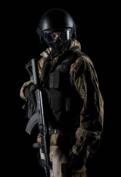 One Soldier Holding Assault Rifle Uniform Conforms Special Services Fsb ...