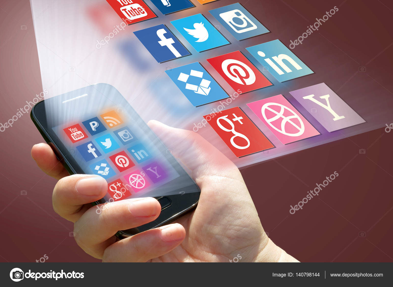 A social media concept - logotype collection of various social ...