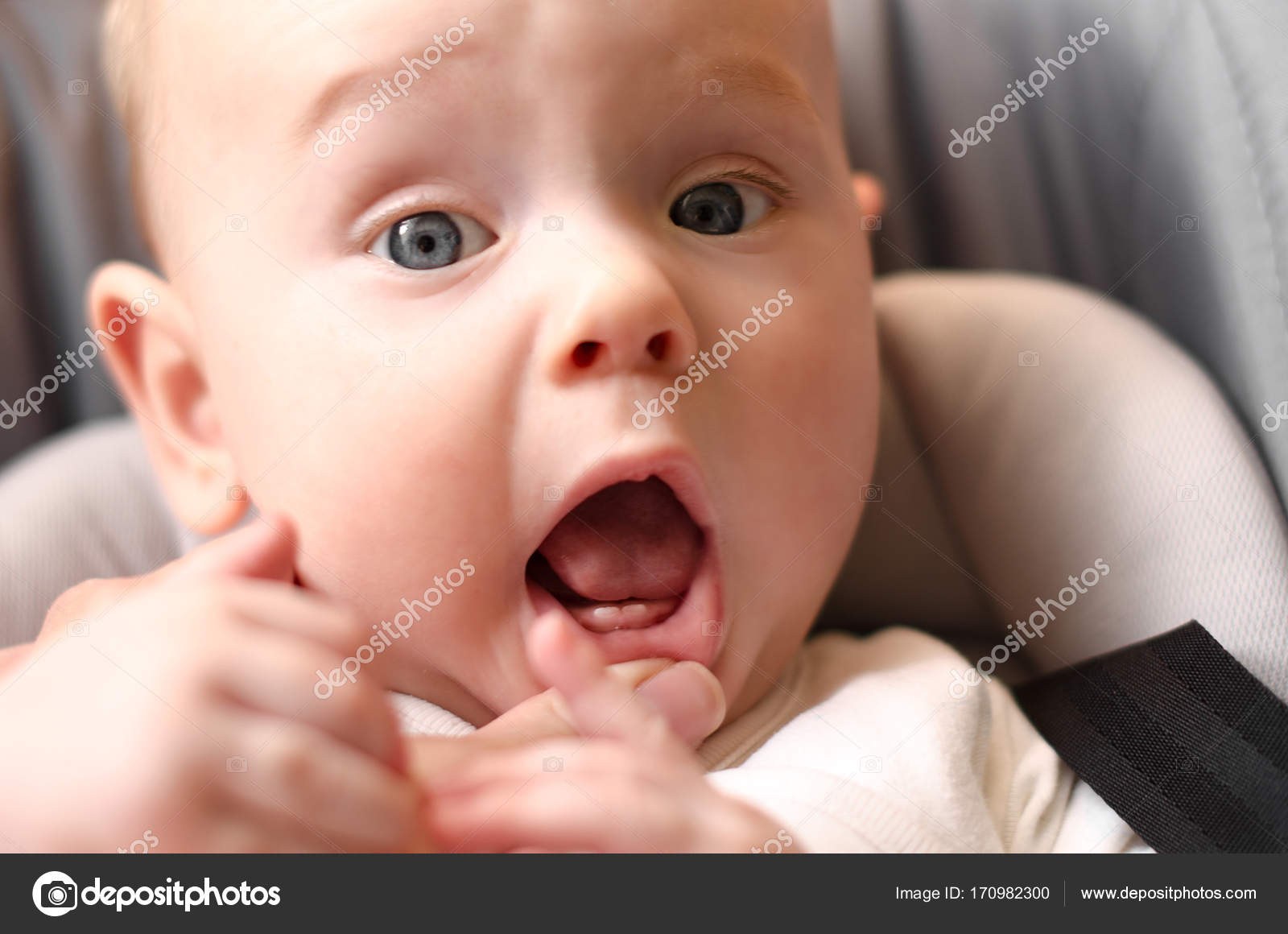 The first babies teeth. The lower front teeth (the lower central Stock ...