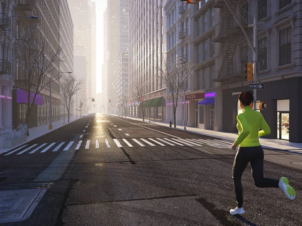 Female Late Night Jogging Outdoors Stock Photo by ©microgen 178019664