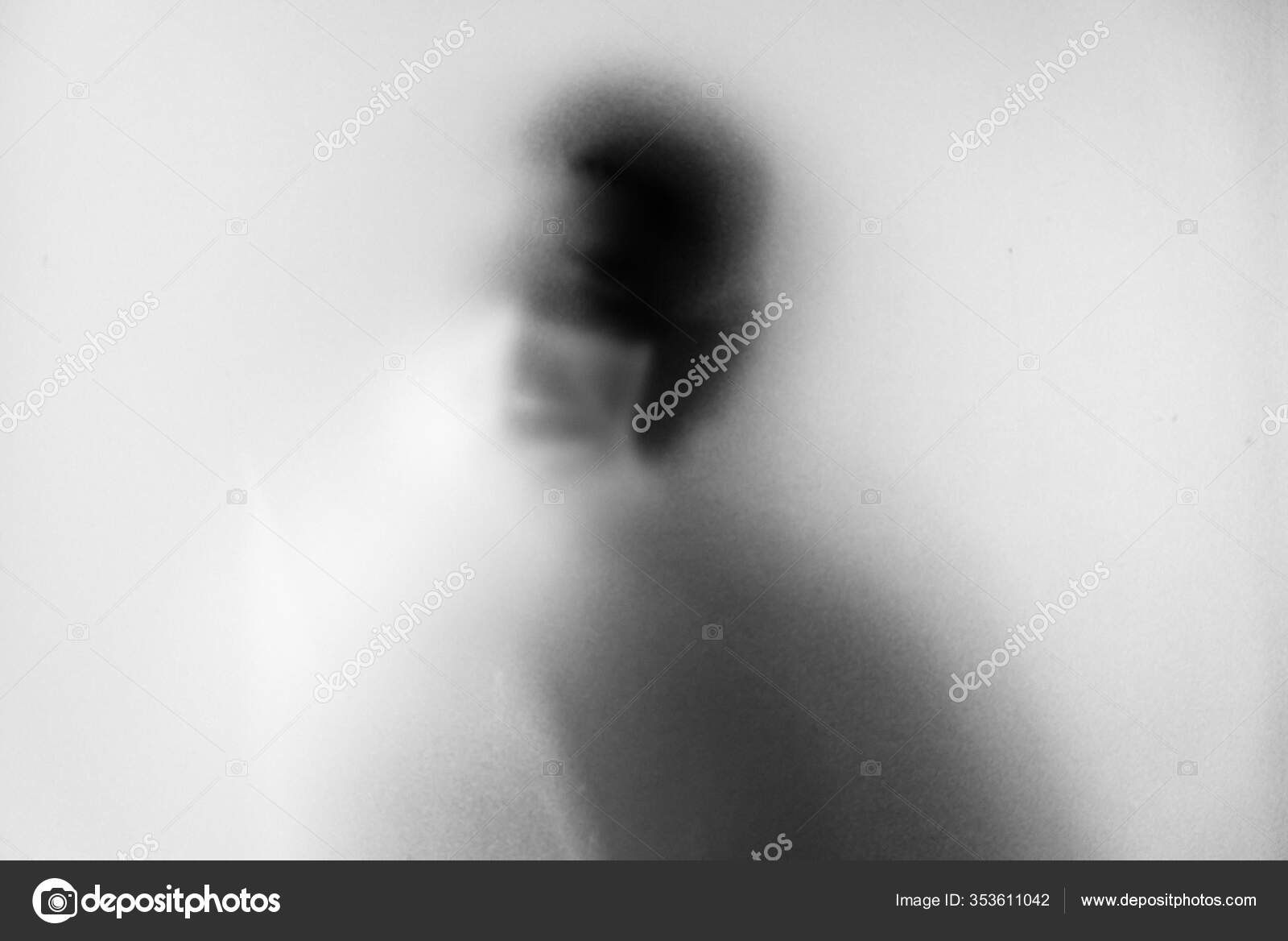 Shadow Blur Man Wear Mask Prevent Infection Background Fight ...
