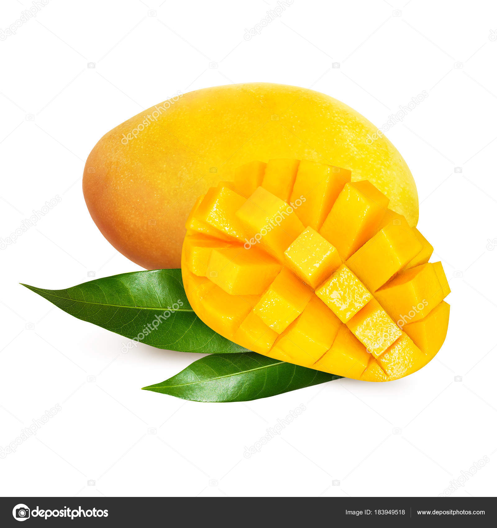 Yellow Mango With Leaf