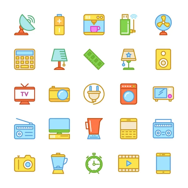 Electronics Colored Vector Icons 5 — Stock Vector © creativestall ... Electronics Colored Vector Icons 5 — Stock Vector © creativestall ...