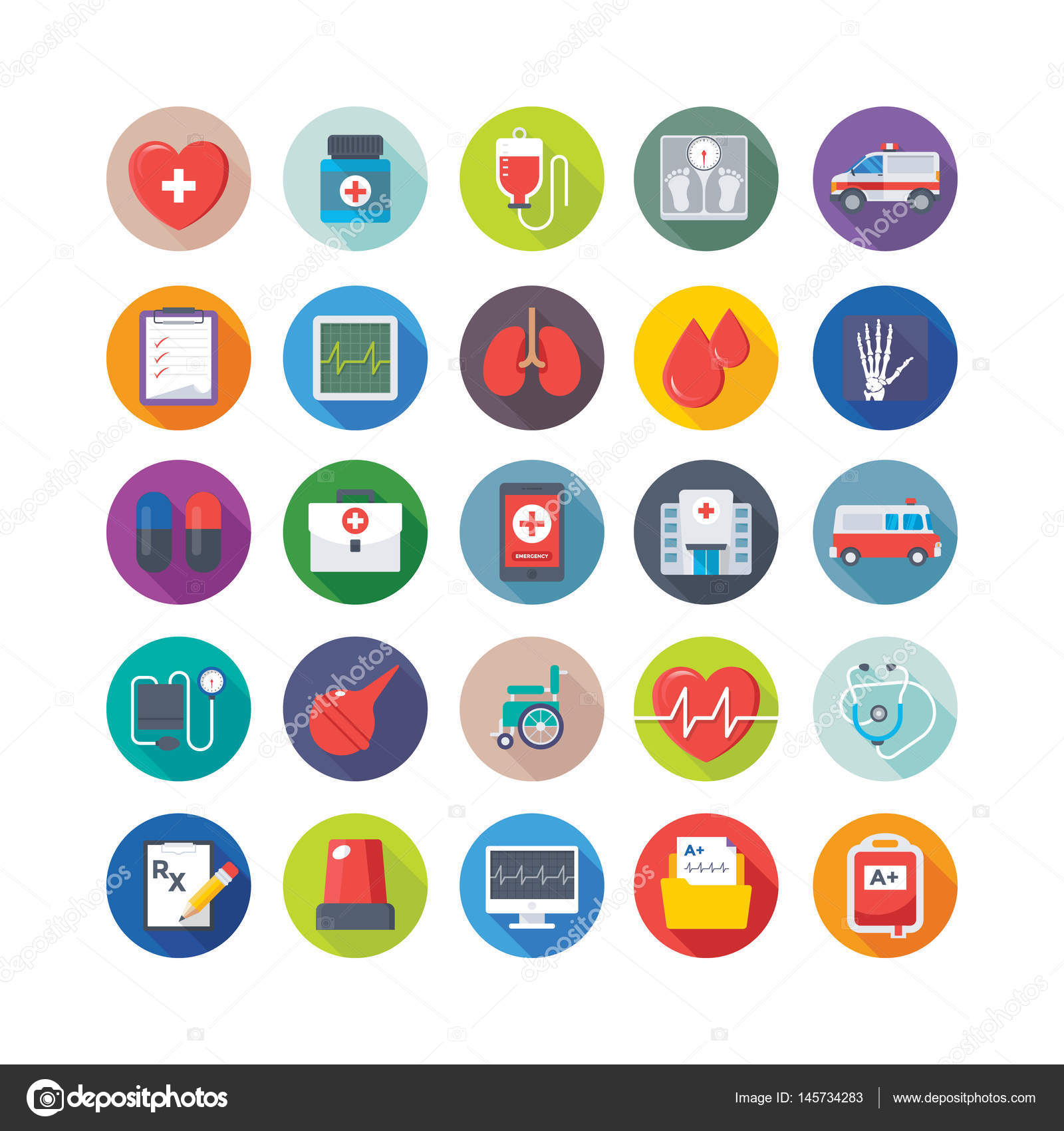 Medical and Health Colored Vector Icons 2 Stock Vector Image by ...