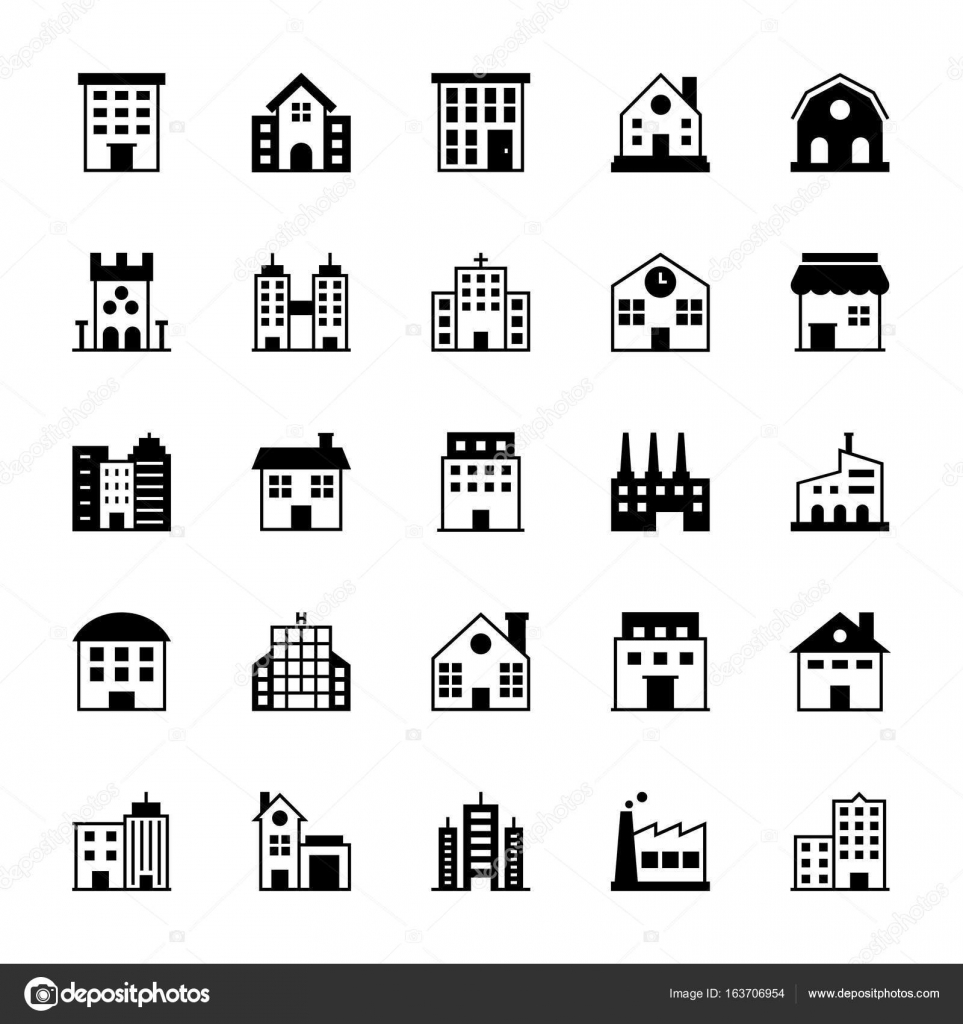 Bâtiments Icônes vectorielles 1 Vecteur par ©creativestall 163706954