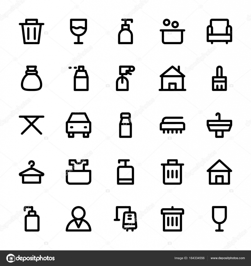 Cleaning Line Icons 1 Stock Vector Image by ©creativestall #164334556