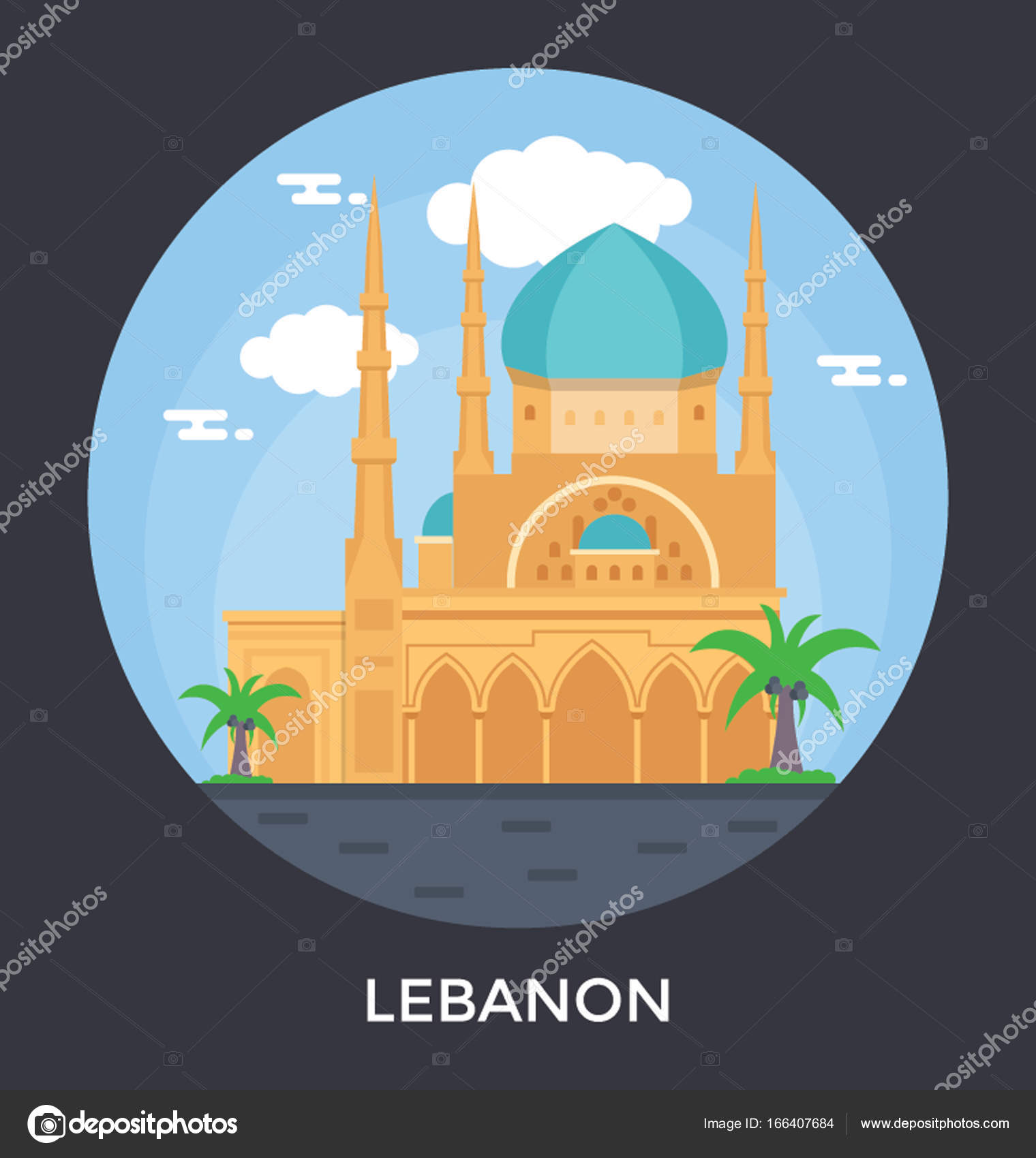 Beirut, Líbano Vector Icono Vector de stock por ©creativestall 166407684