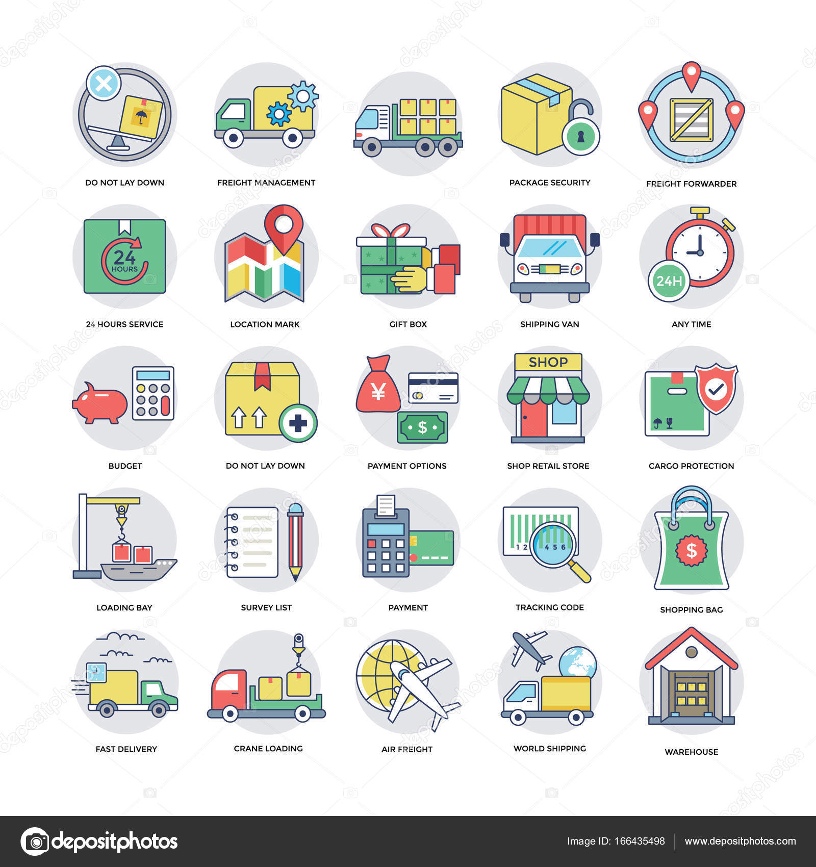 Logistics Delivery Cool Vector Icons Set 4 Stock Vector Image by ...