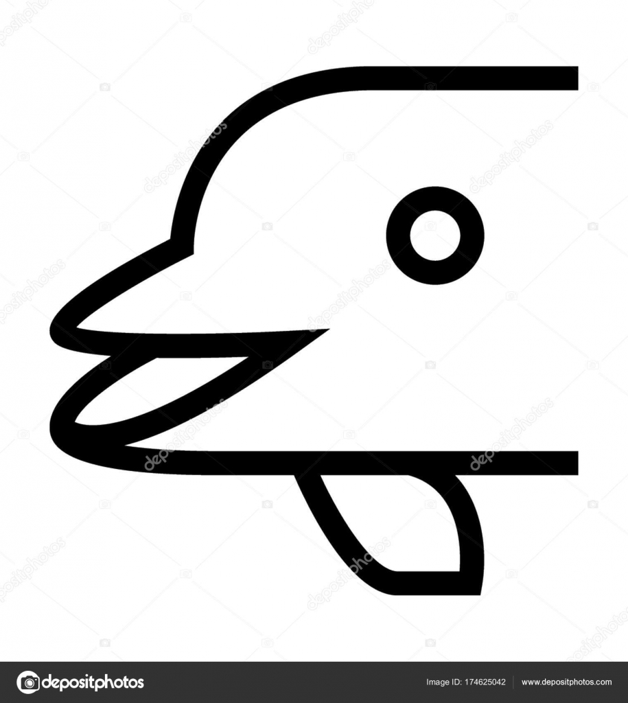 Dolphin Face Vector Icon Stock Vector by ©creativestall 174625042