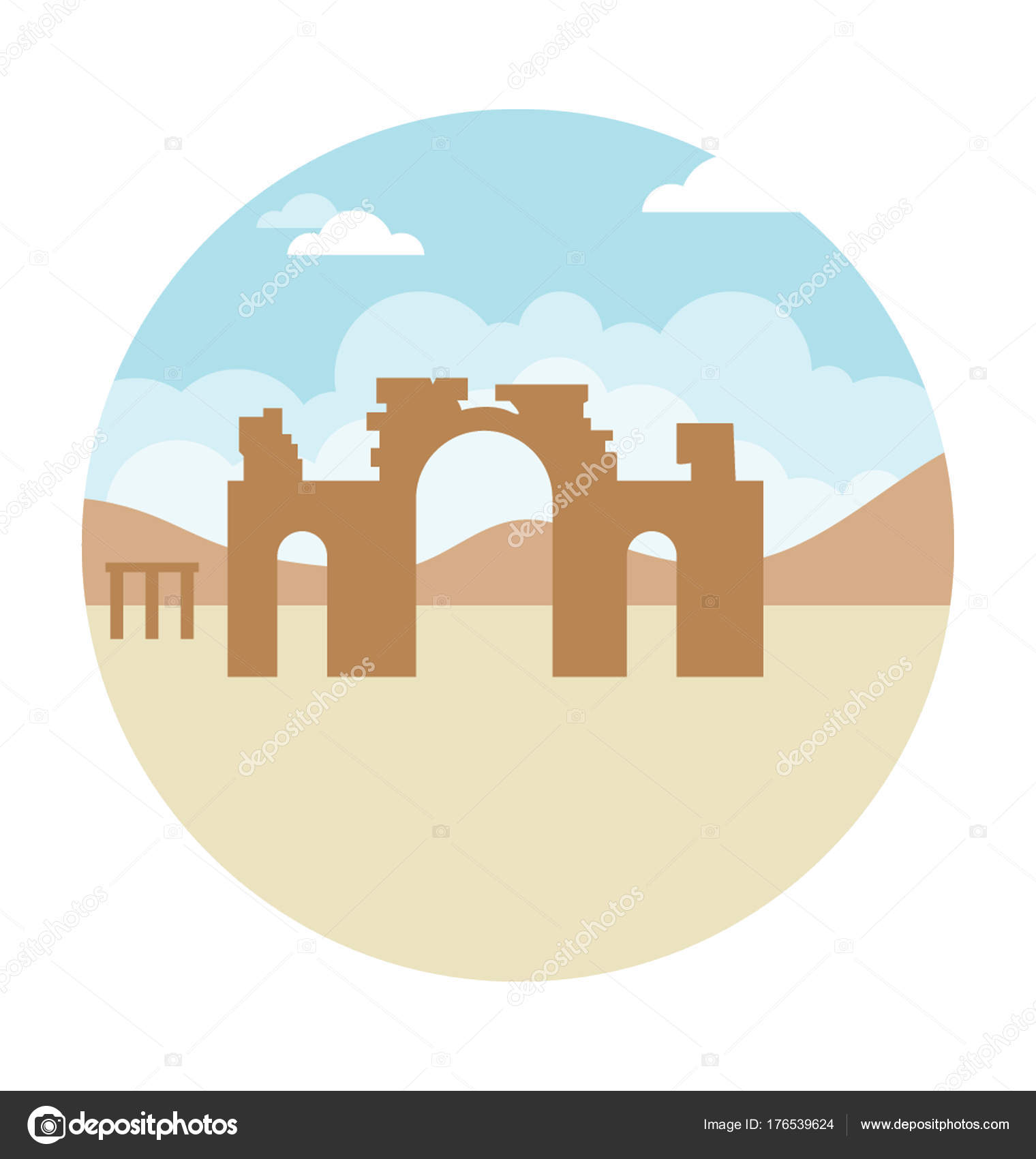Palmyra Colored Vector Icon Stock Vector Image by ©creativestall #176539624