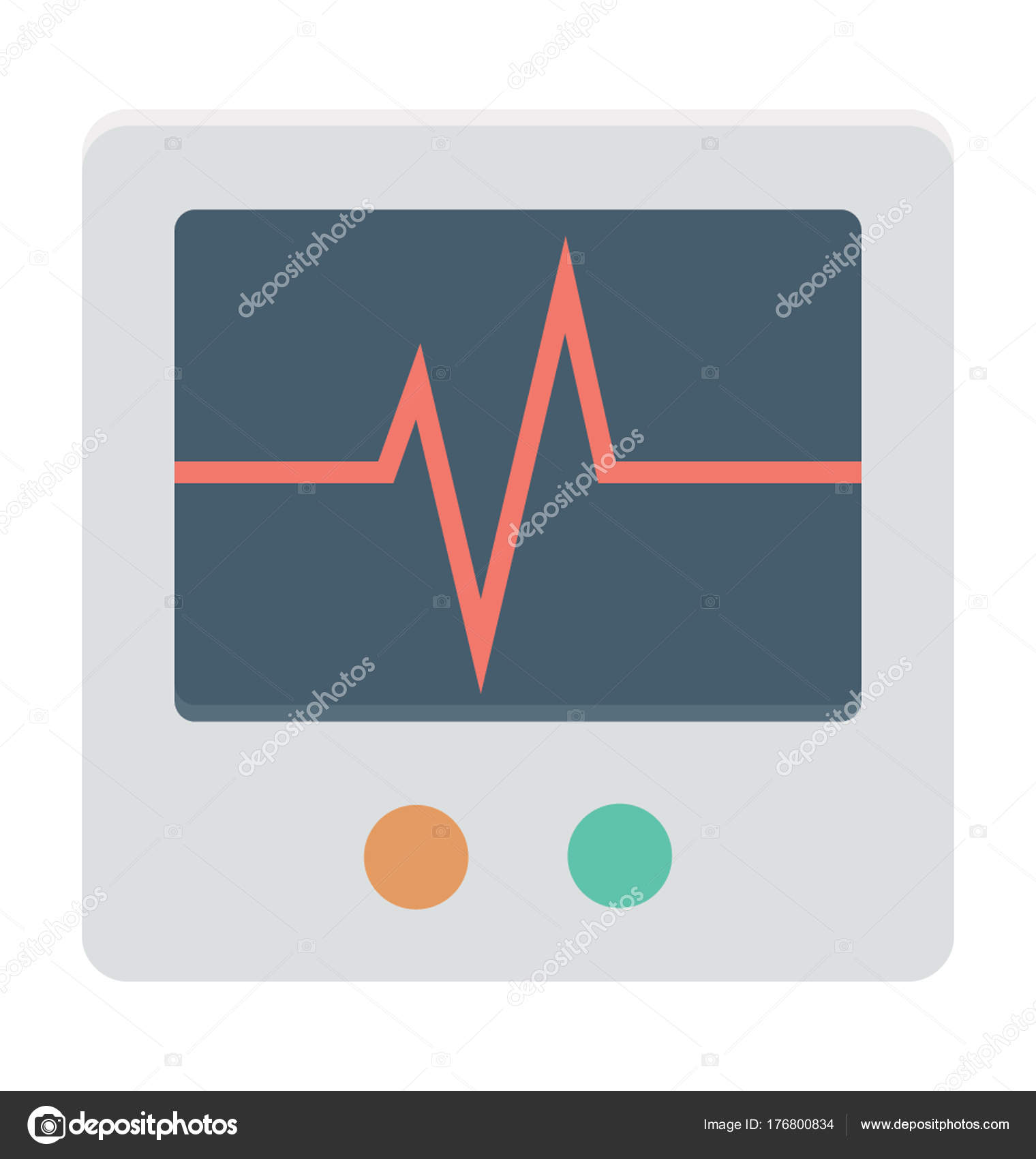 ECG Machine Vector Icon Stock Vector by ©creativestall 176800834