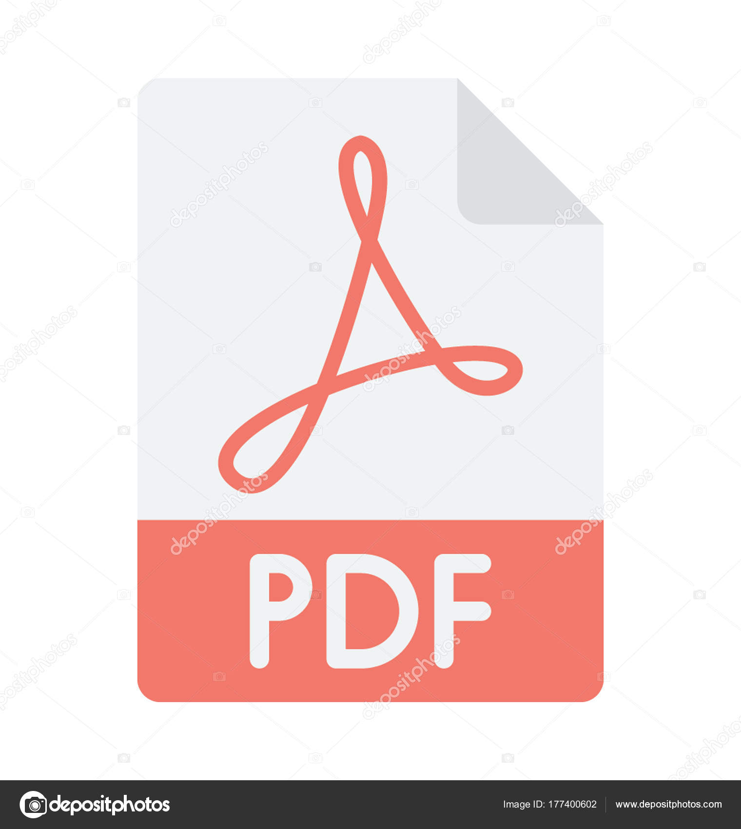 Archivo PDF Vector Icono Vector de stock #177400602 de ©creativestall