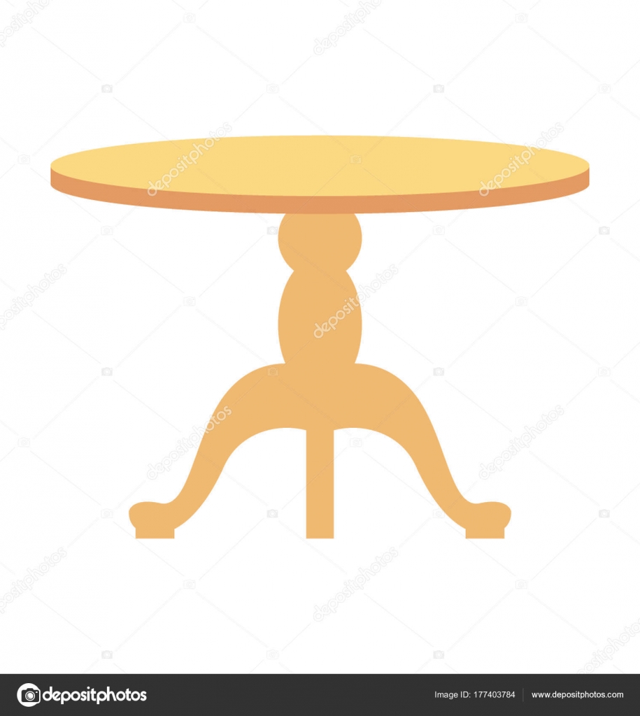 Round Table Vector Icon Stock Vector by ©creativestall 177403784