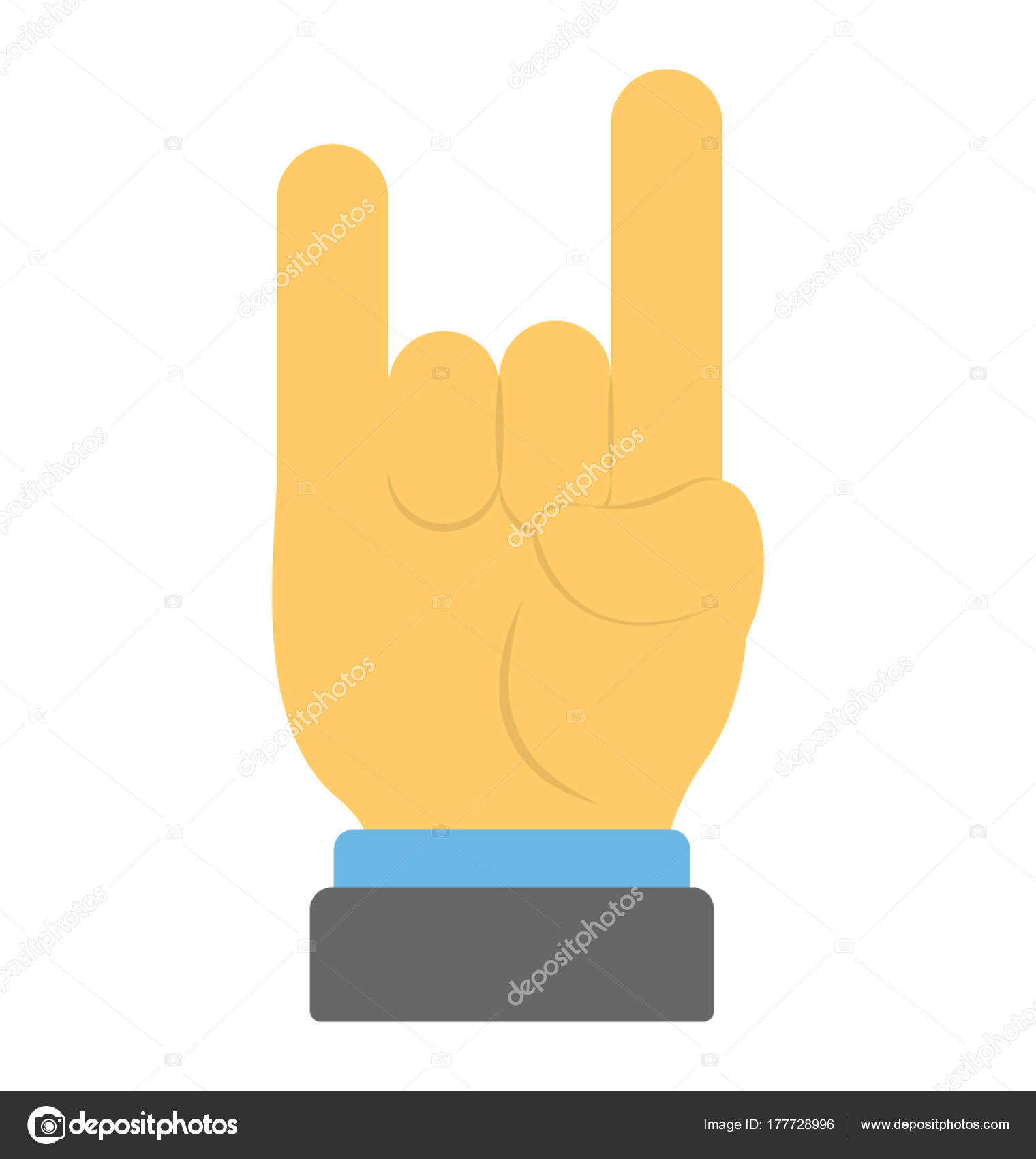 Faust Machen Und Zeigefinger Und Kleinen Finger Nach Außen Zeigen Stock ...