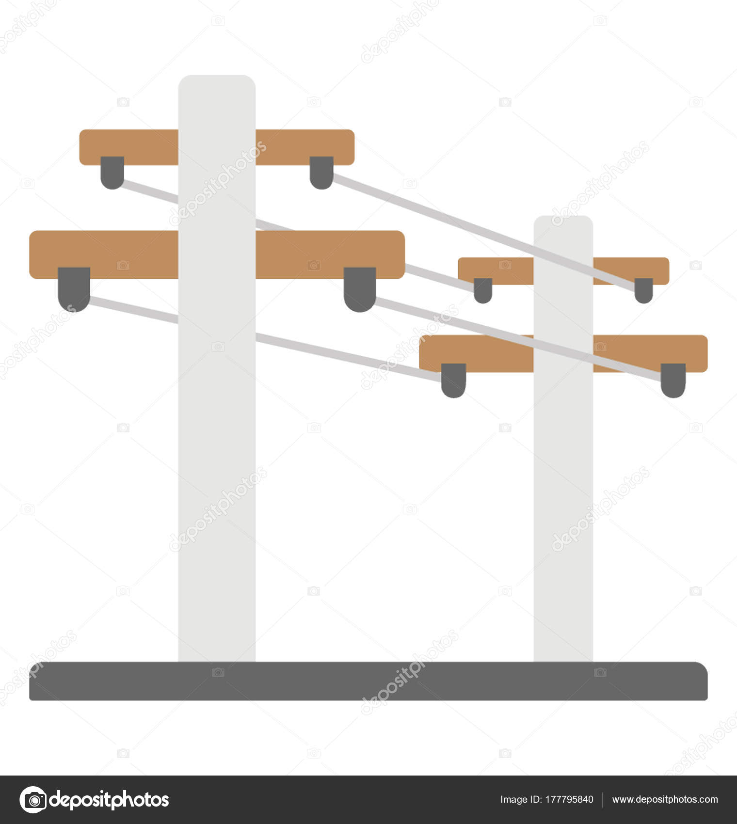 Electric Tower Power Lines Flat Vector Icon Stock Vector Image by ...