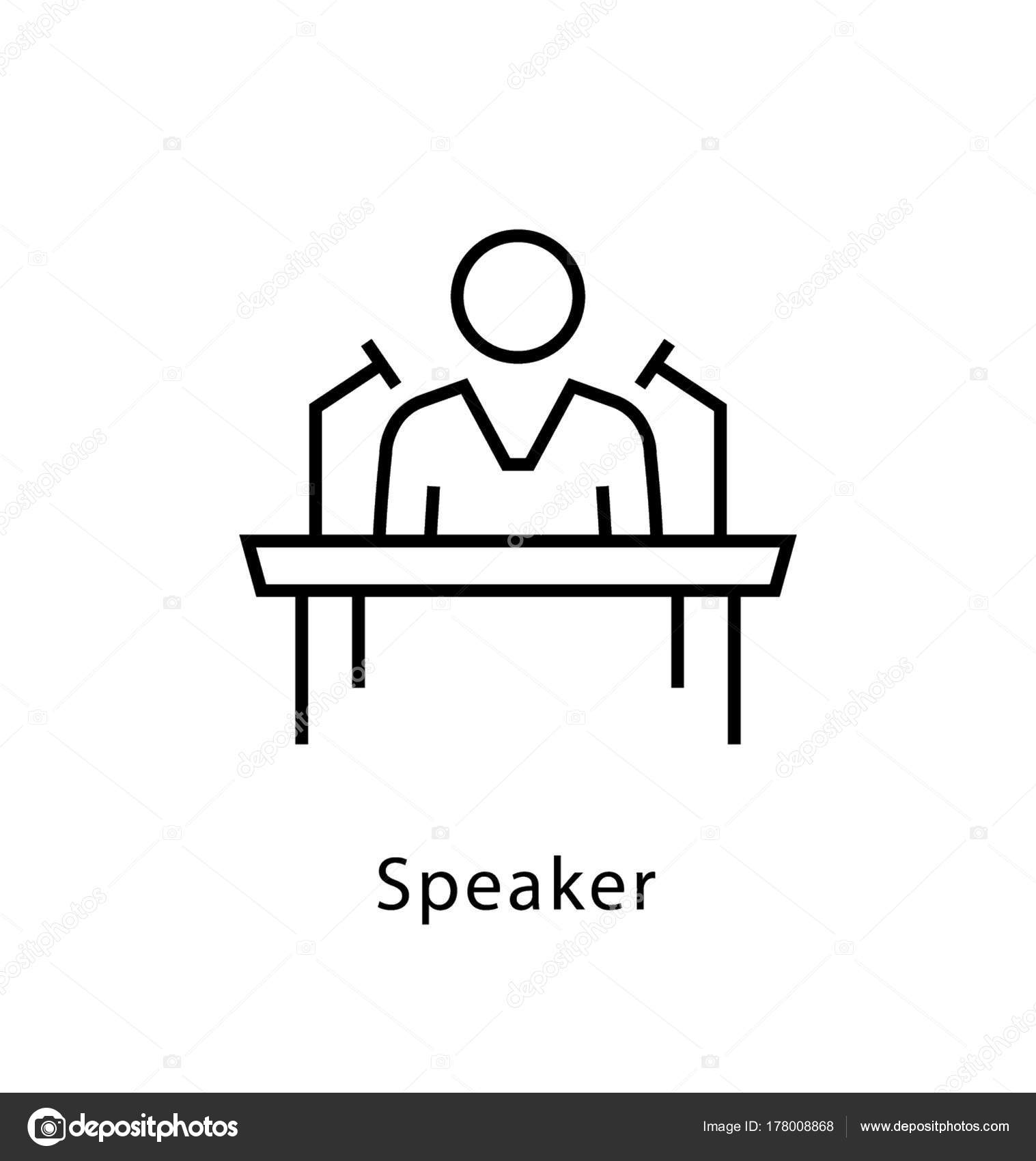 Speaker Vector Line Icon Stock Vector Image by ©creativestall #178008868