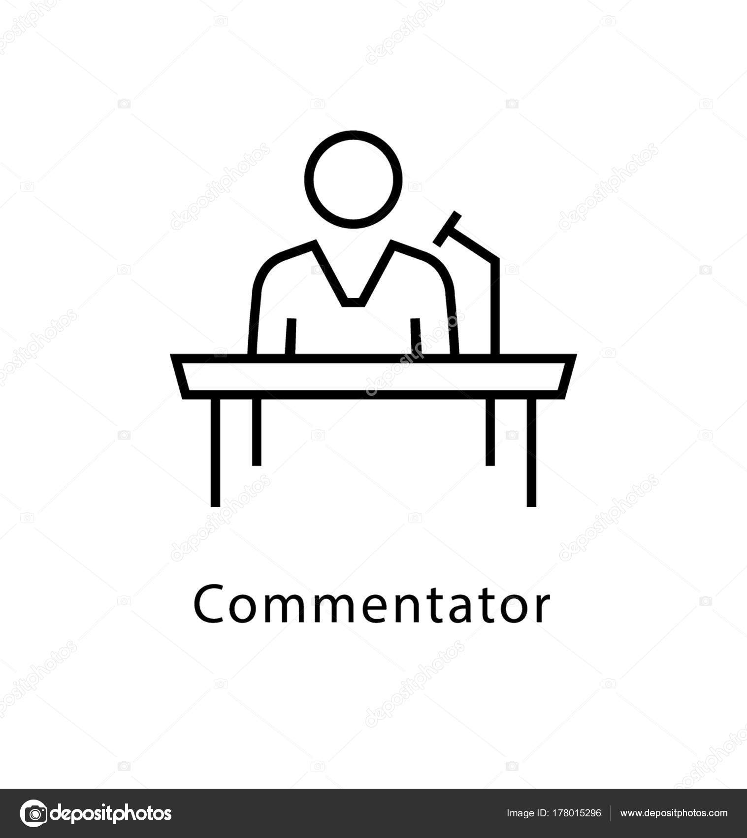Commentator Vector Line Icon Stock Vector Image by ©creativestall ...