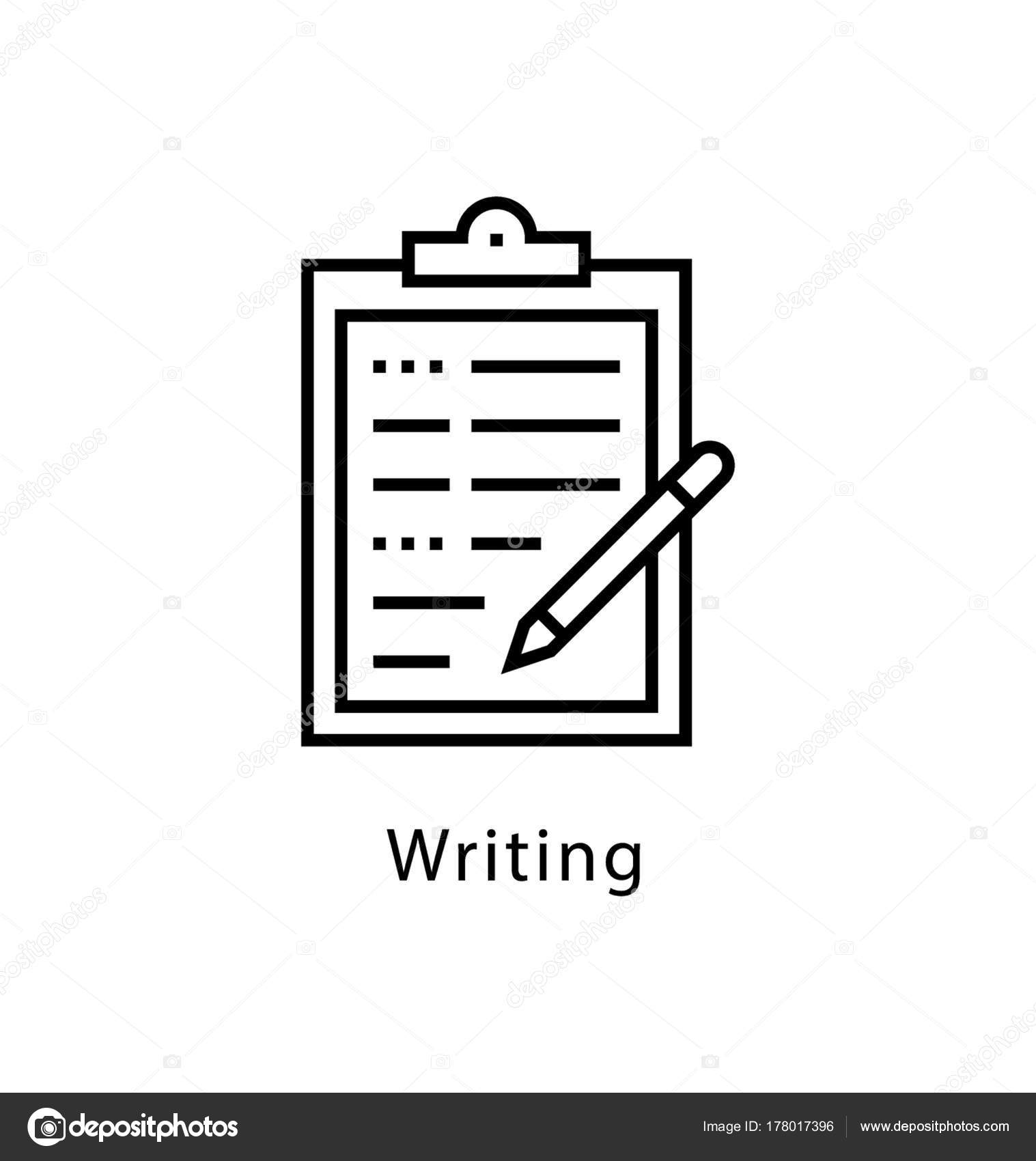 Writing Vector Line Icon Stock Vector by ©creativestall 178017396