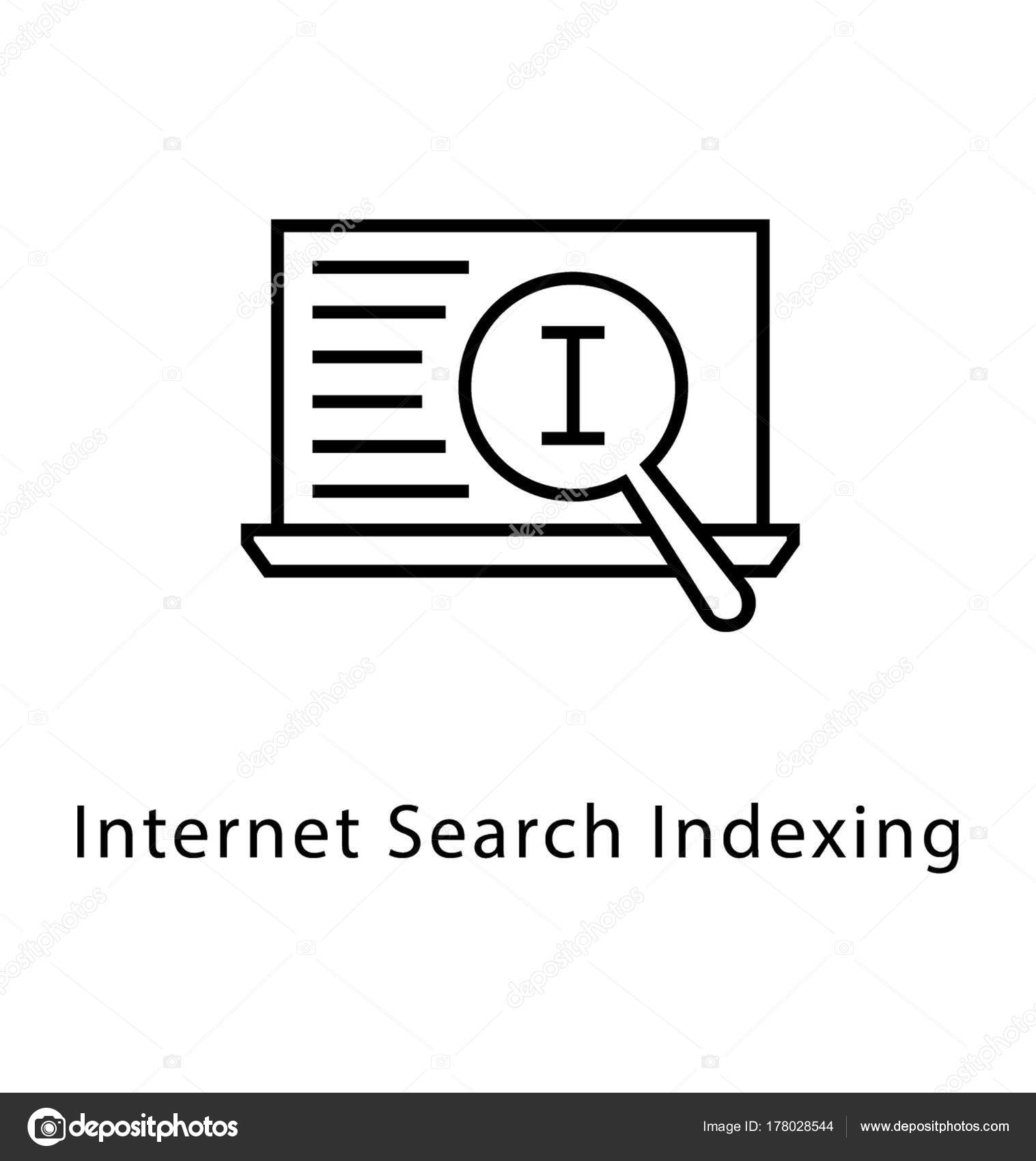 Internet Search Indexing Vector Line Icon — Stock Vector ...