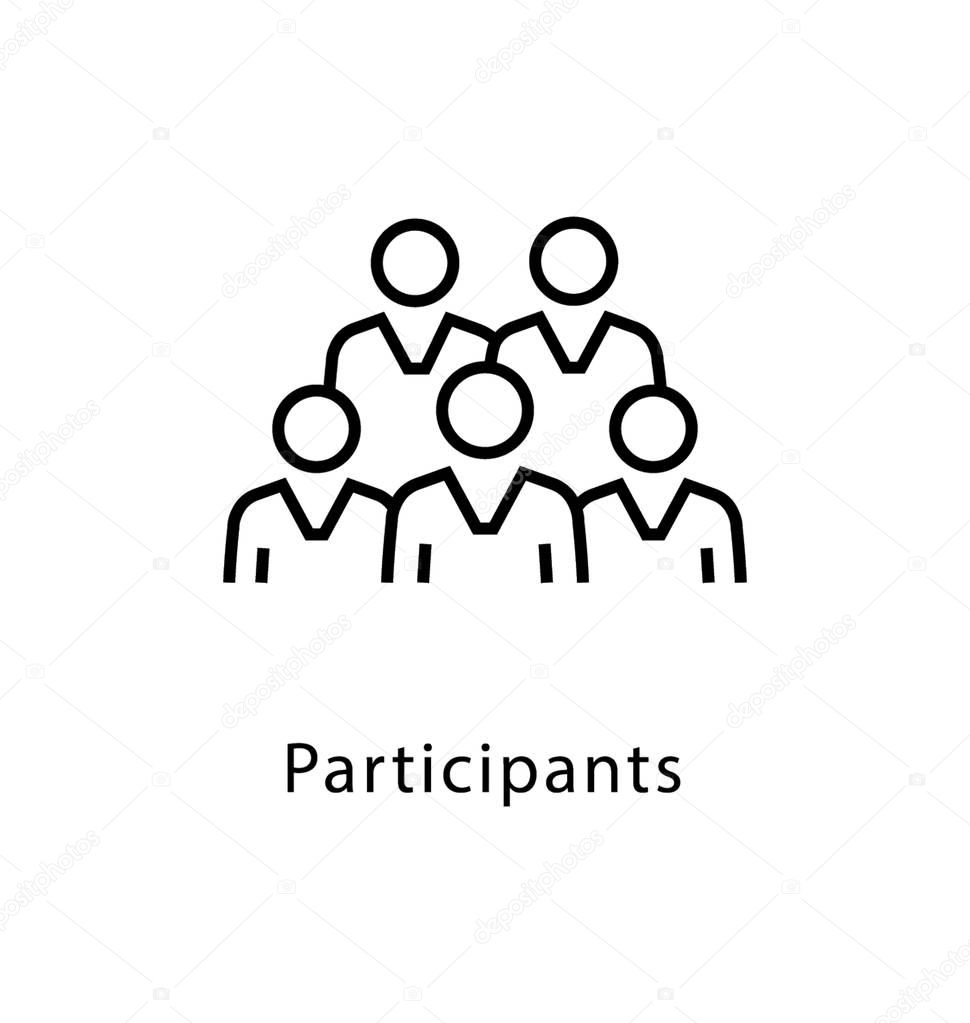 Participants Vector Line Icon — Stock Vector © creativestall #178024750