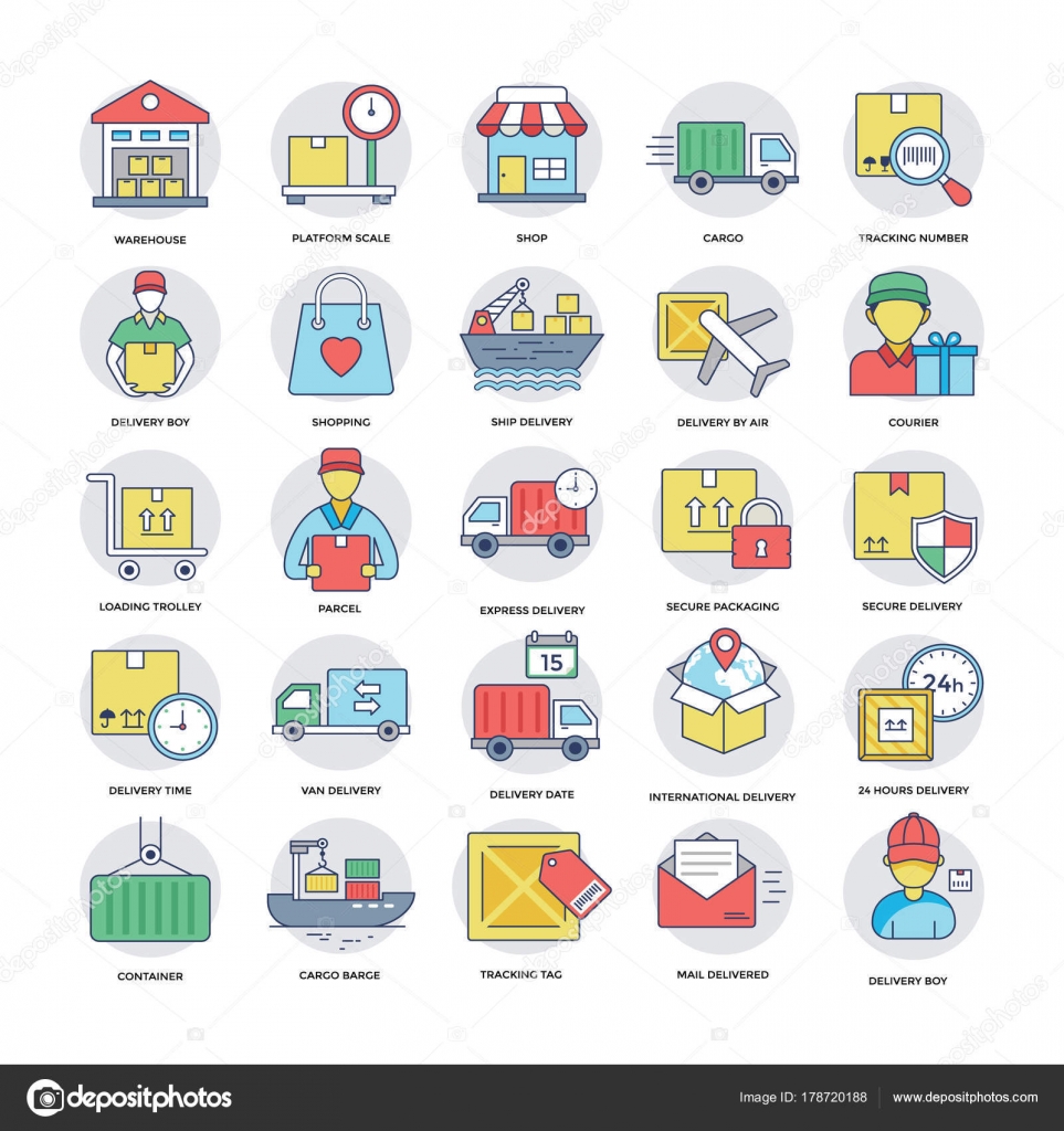 Logistics Delivery Vector Icons Set Stock Vector by ©creativestall ...