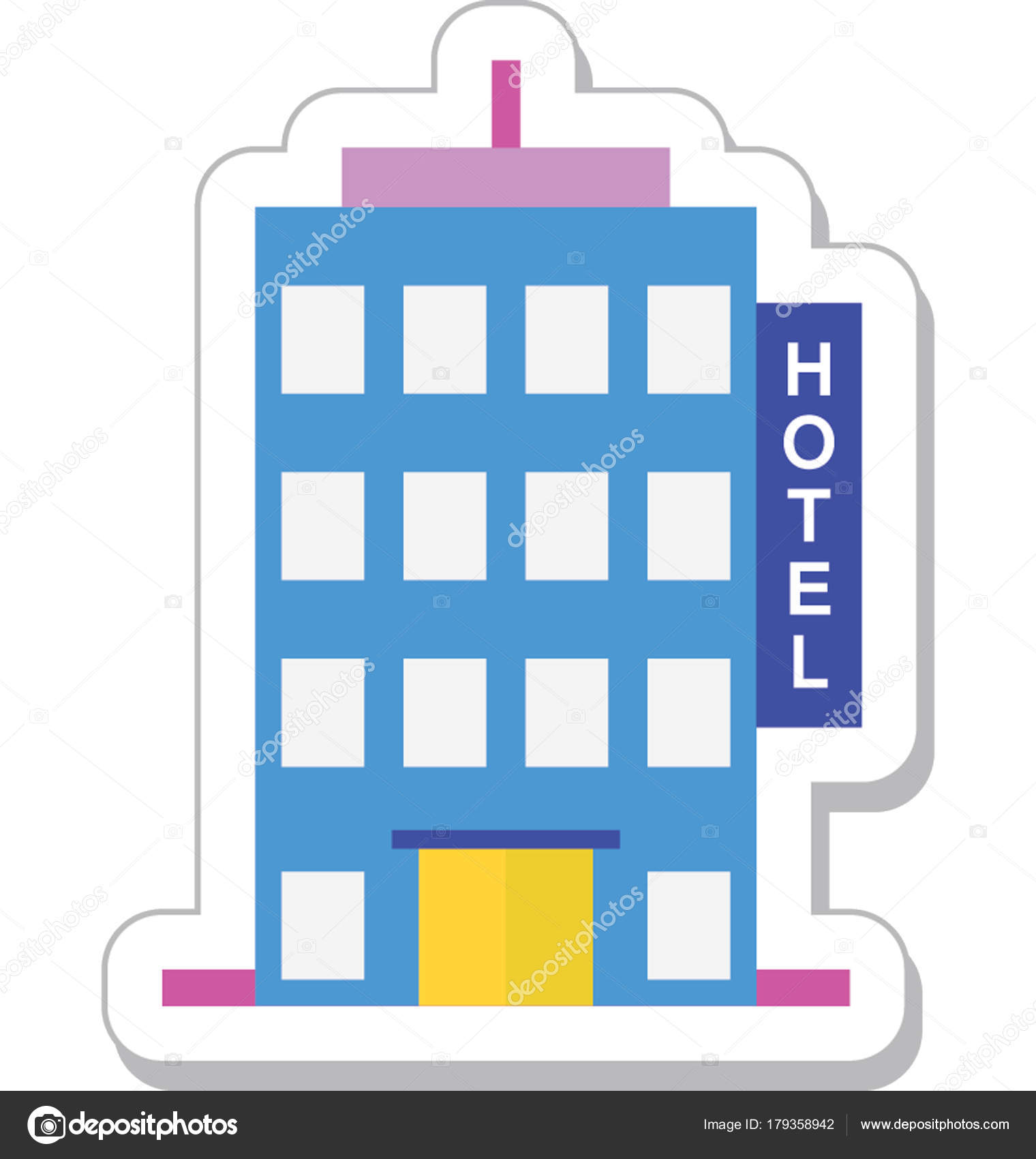 Ícone Vetor Plano Hotel imagem vetorial de creativestall© 179358942