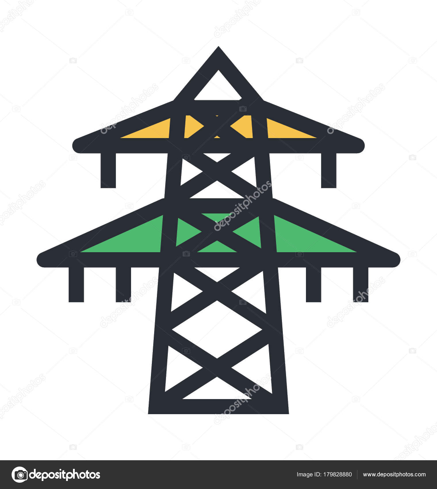 Electric Pylon Vector Icon Stock Vector Image by ©creativestall #179828880